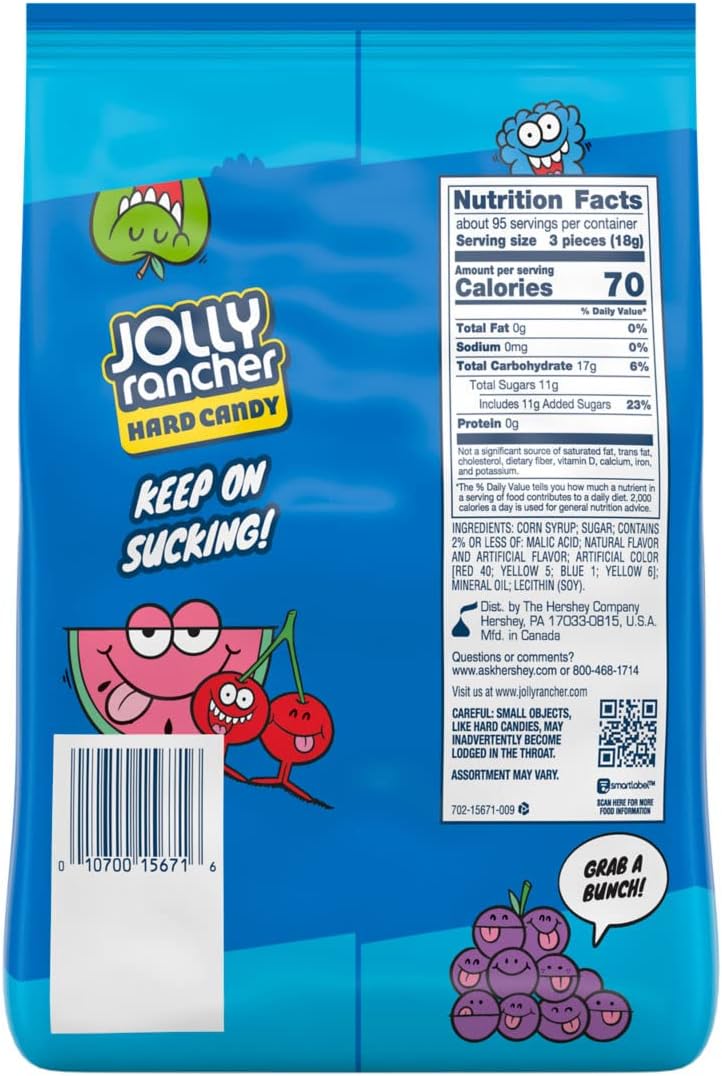Jolly Rancher Bulk Hard Candy - Original Fruit Flavours Variety Bag ...