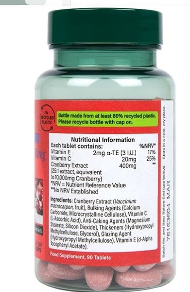 Holland & Barrett-High Strength Cranberry Extract 400mg 90 Tablets ...