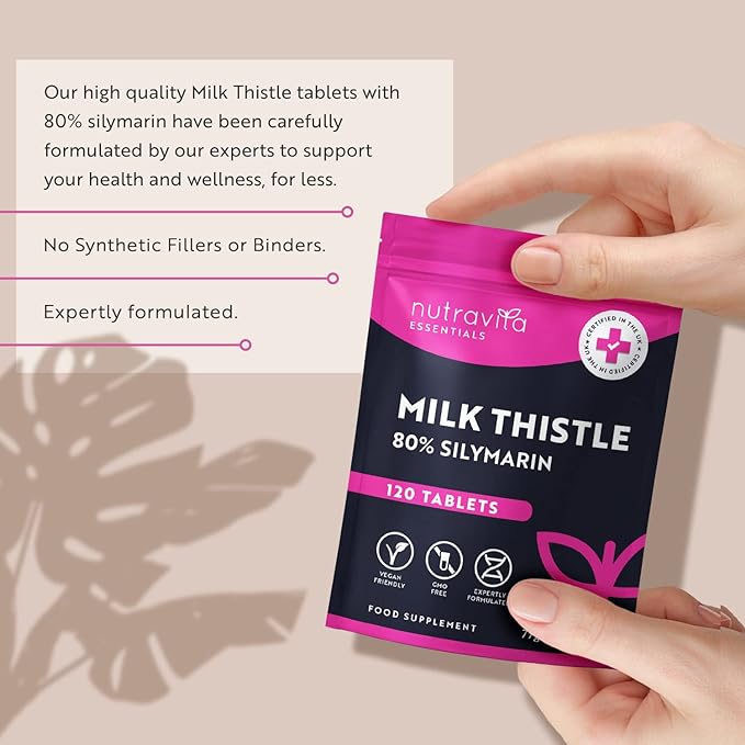 Nutravita Milk Thistle Tablets - 120 Vegan Tablets - High Strength 400 ...