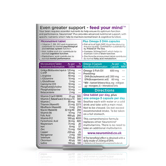 Vitabiotics Neuromind Plus (56 Tablets/Capsules) – Grovz.co.uk