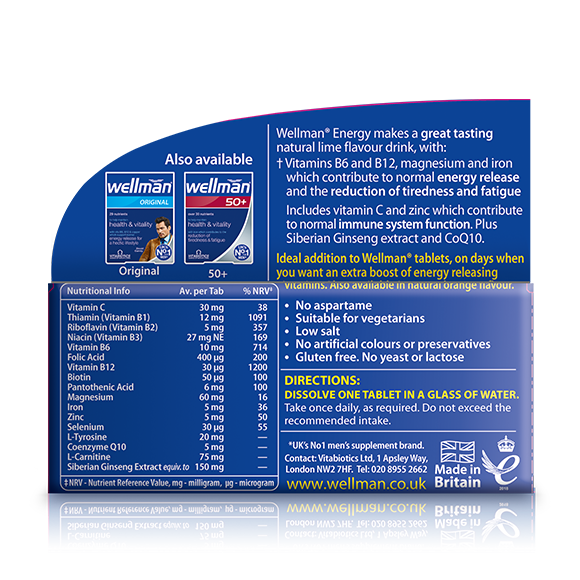 Vitabiotics Wellman Energy (10 Tablets) – Grovz.co.uk