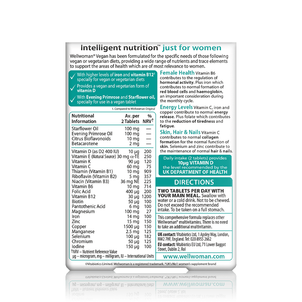 Vitabiotics Wellwoman Vegan (60 Tablets) – Grovz.co.uk