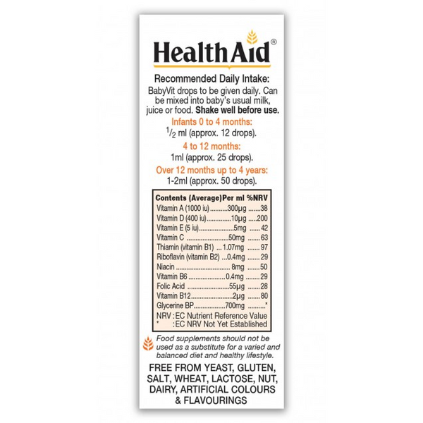 HealthAid Baby Vit® - Orange Flavour Drops – Grovz.co.uk