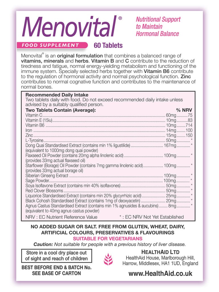 HealthAid Menovital® Tablets – Grovz.co.uk