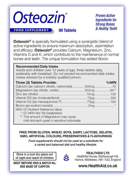 Osteozin (New Bone Formula) Tablets – Grovz.co.uk
