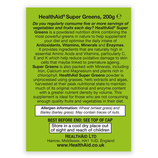 SuperGreens Powder 200g – Grovz.co.uk